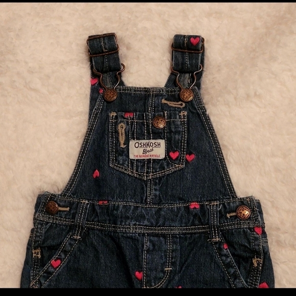 OshKosh B'gosh | One Pieces | Oak Kosh Size 6m Heart Overalls | Poshmark